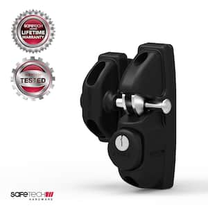 Safetech Hardware 4 in. Black Self-Closing Gate Hinges (2-Pack) SHF-90L