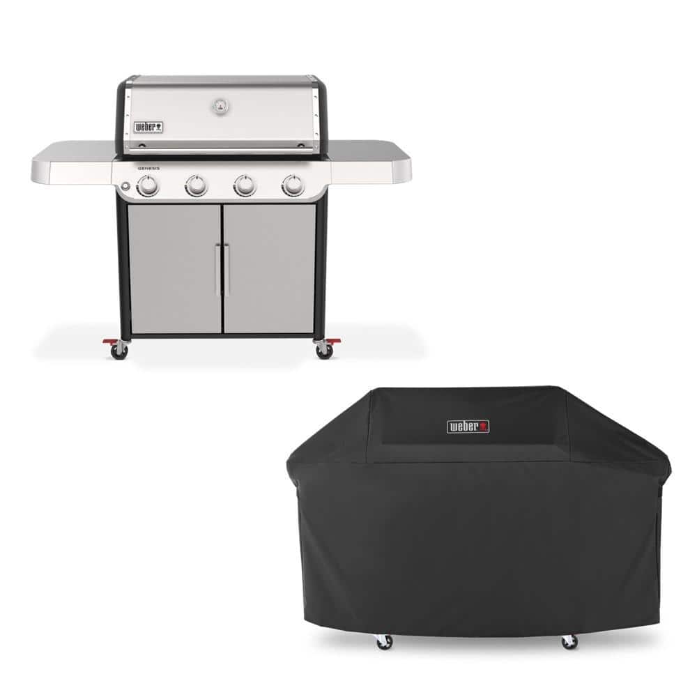 Weber Genesis E-415 4-Burner Liquid Propane Gas Grill in Stainless ...