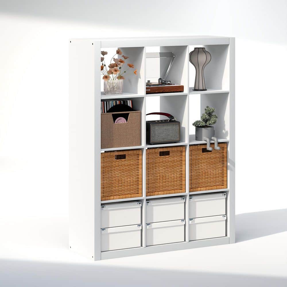 Furinno CUBICLE White 12-Cube Media Storage Shelf NA23207WHD - The Home ...