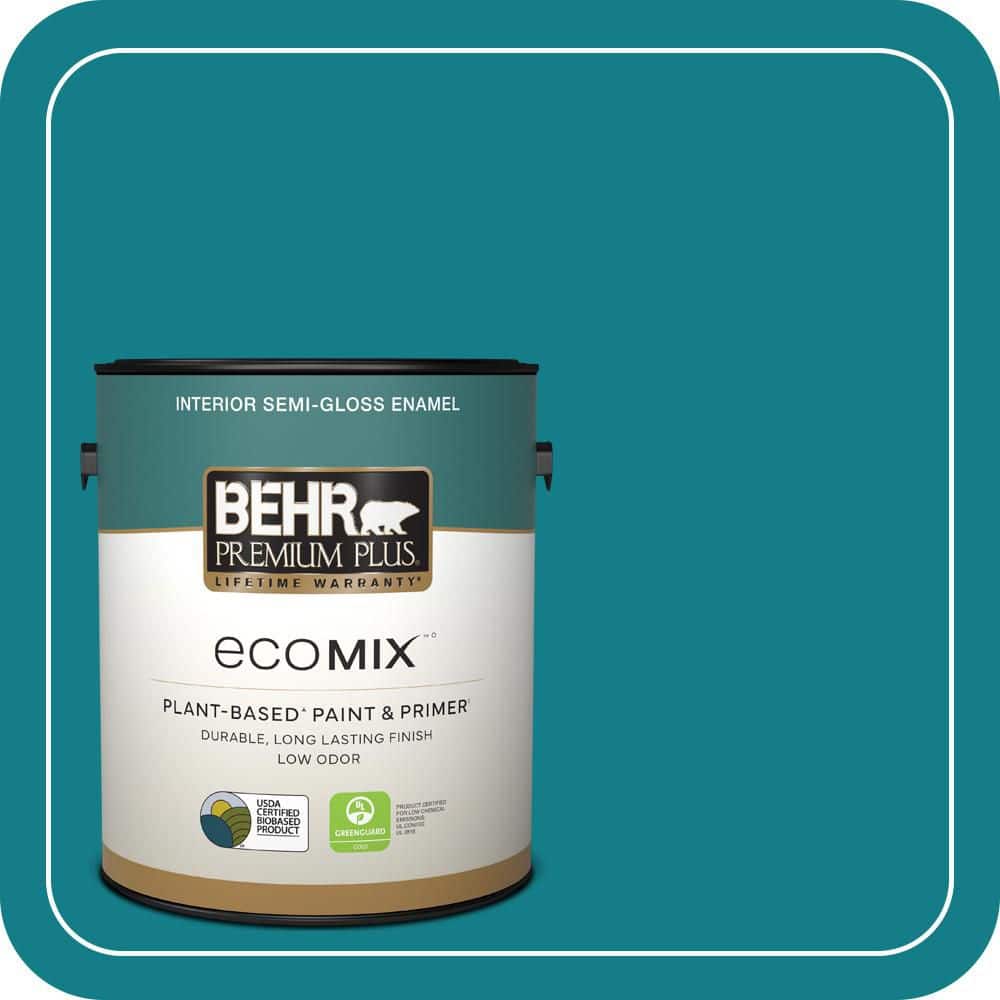 BEHR PREMIUM PLUS 1 gal. #PPU13-01 Caribe Semi-Gloss Enamel EcoMix ...