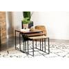 Coaster 3- Piece Natural and Black Square Wood Stackable Nesting Coffee ...