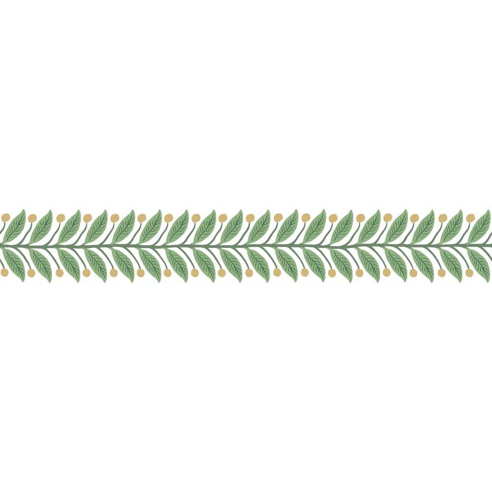 RIFLE PAPER CO. Green Garden Matte Paper Non-Pasted Wallpaper Border ...