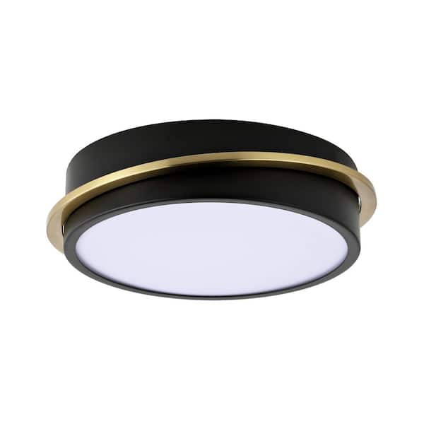 WINGBO 12 in. Black LED Ceiling Light Flush Mount for Bedroom, Dining ...