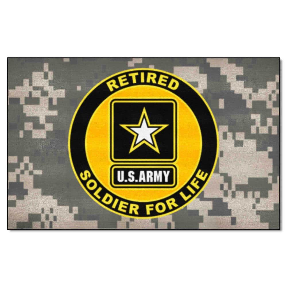 FANMATS U.S. Army Camo 5 ft. x 8 ft. Indoor Vinyl backing Tufted Solid ...