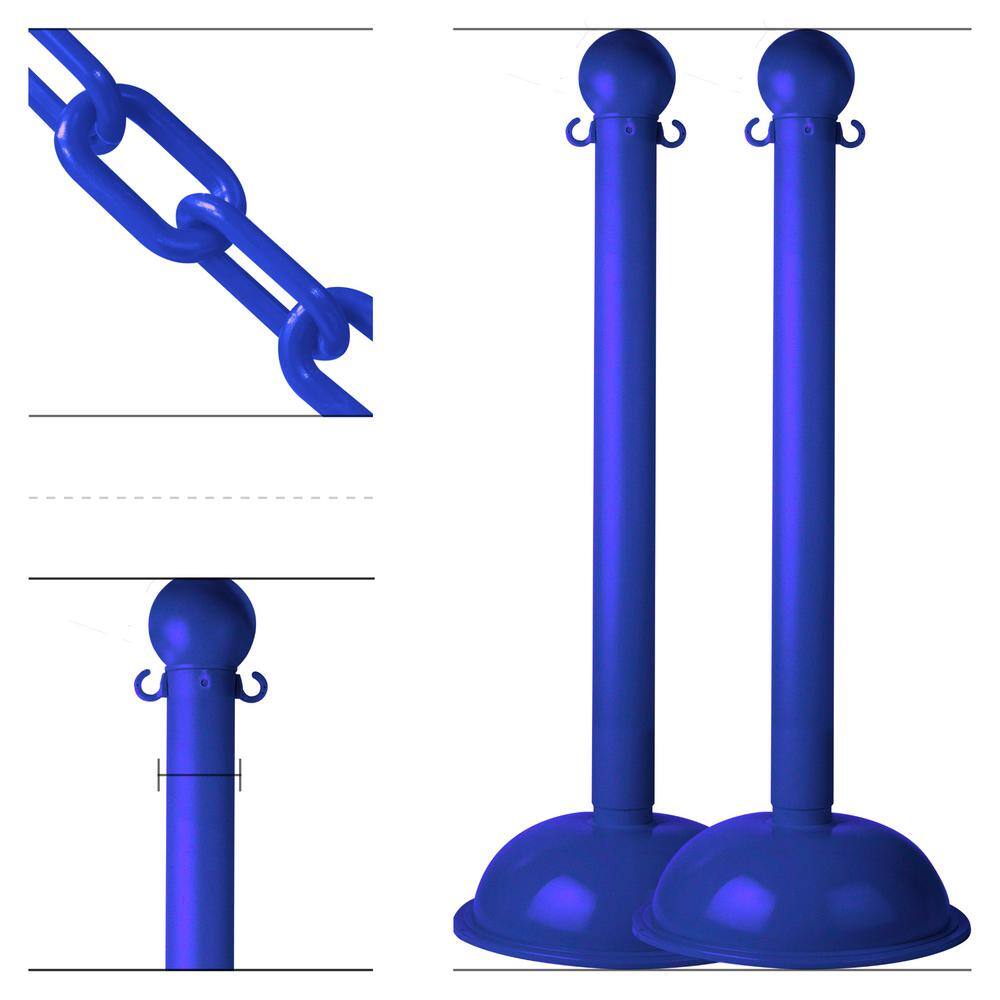 Mr. Chain Blue Heavy Duty Stanchion & Chain Kit (2-Pack) 71306-2 - The ...