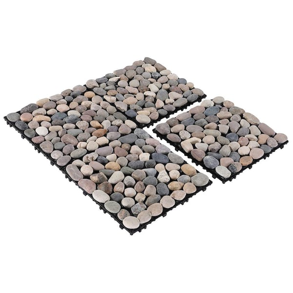 PURE ERA 12 in. x 12 in. Natural Real Stone Mixed Color Quick Composite ...