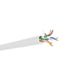 Syston Cable Technology 500 ft. White 22 AWG Solid Copper Cat8 S/FTP Plus CMR Riser Bulk Data ...