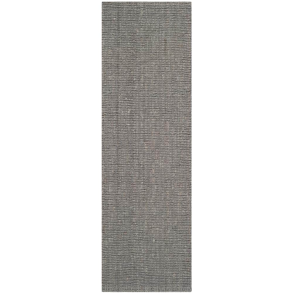 SAFAVIEH Natural Fiber Light Gray 3 ft. x 8 ft. Solid Runner Rug NF447G ...