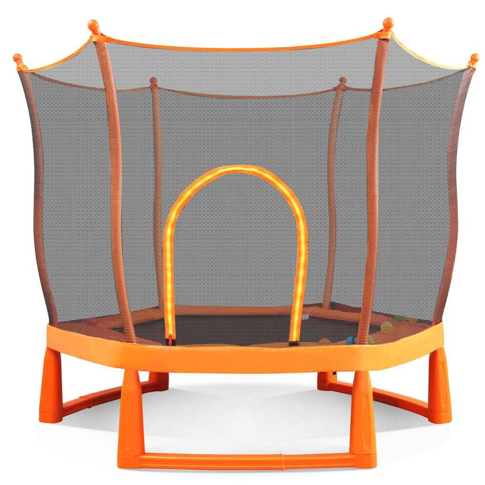 Zeus & Ruta 6 ft. Toddlers Kids Trampoline with Safety Enclosure Net and Ocean Balls,Fully ...
