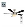 Hampton Bay Midili 44 in. Indoor LED Brushed Nickel Dry Rated Ceiling ...