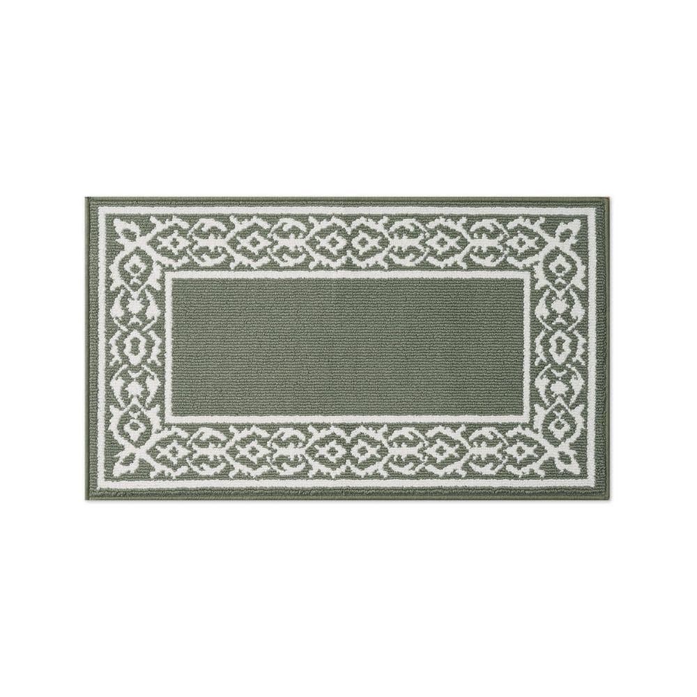 Laura Ashley Lorreta 2-Tone Ivory/Sage 2 ft. x 4 ft. Tufted Border ...