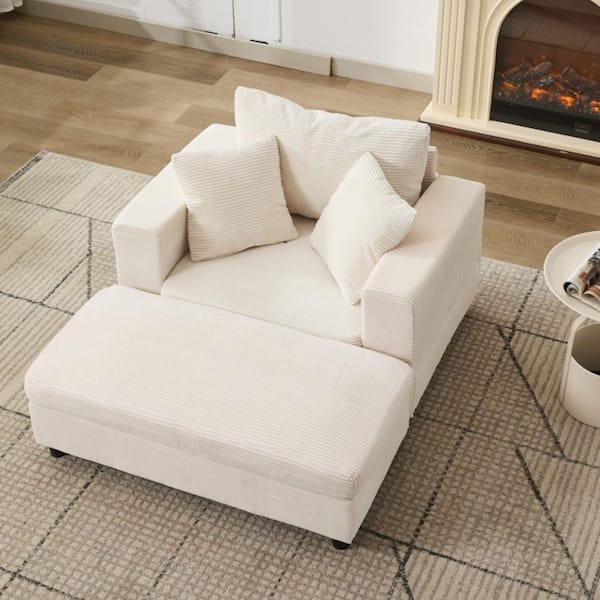 Noble House Pryden Modern 43 in. Beige Corduroy Upholstered Twin Size ...