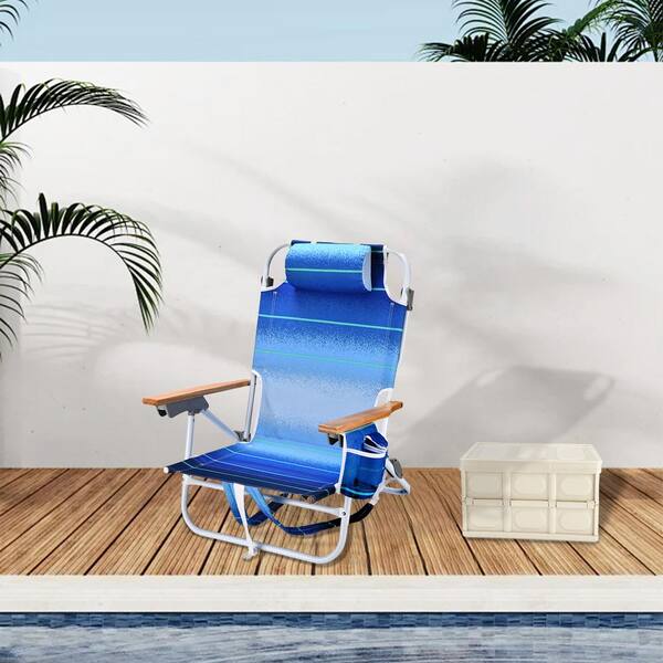 Tunearary Outdoor Beach Aluminum 2 Piece Foldable Backpack Adult Beach Chair with Beach Towel and 1 White Storage Case 2BeachChairZJ01 The Home Depot