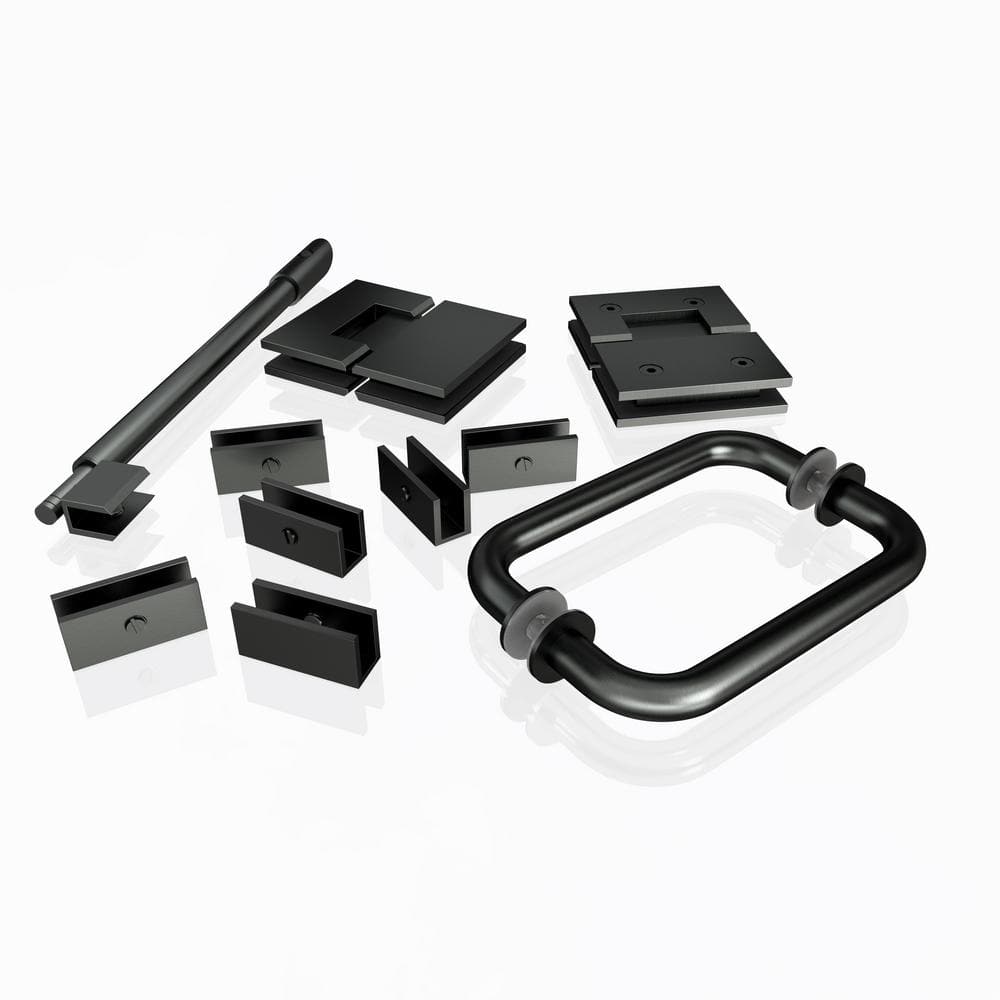Glass Warehouse 78 in. 90 Degree Glass Hinged Hardware Pack in Oil ...
