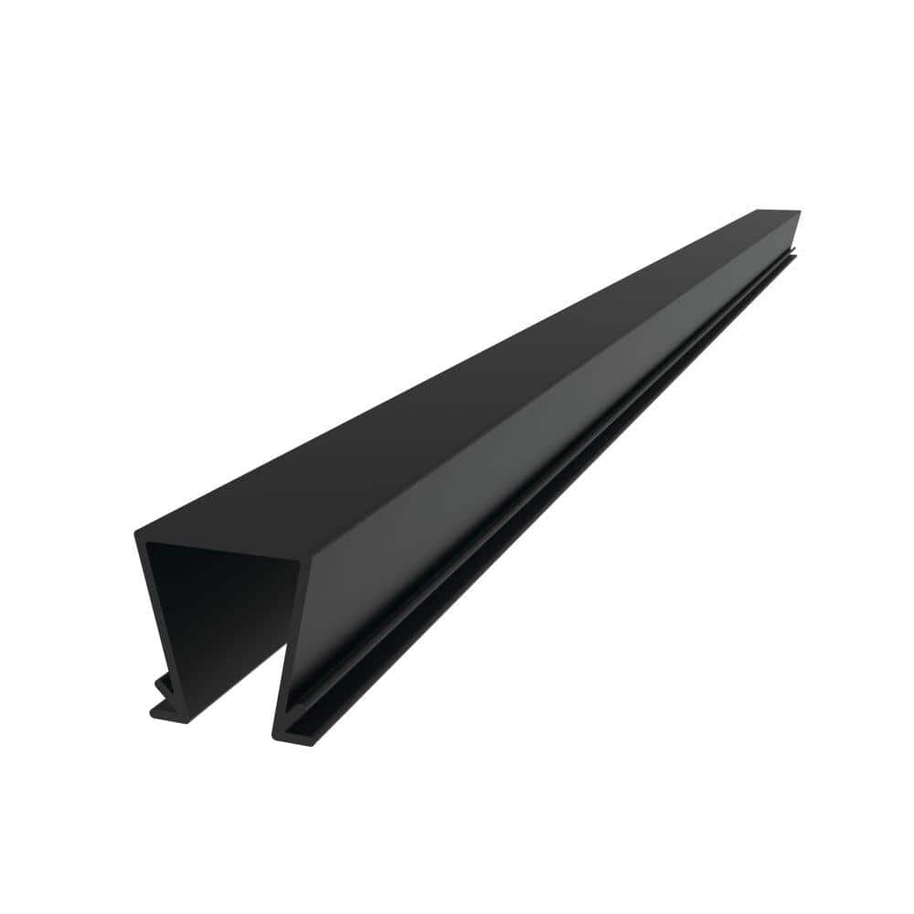 Barrette Outdoor Living Mixed Materials 28 in. Matte Black Step Groove ...