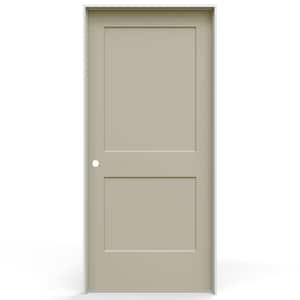 JELD-WEN 30 in. x 80 in. Monroe 2 Panel Left-Handed Solid Core Desert ...
