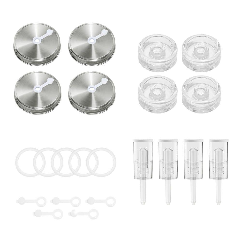 4-Piece Glass Stainless Steel Silicone Clear Fermentation Kit Set with ...