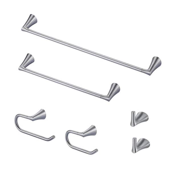 ALEASHA 6-Piece Bathroom Hardware Set with Towel Bar, Towel Hook ...
