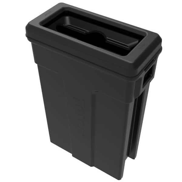 Toter 23 Gal. Slimline Rectangular Trash Can Dark Gray Granite Lidless ...
