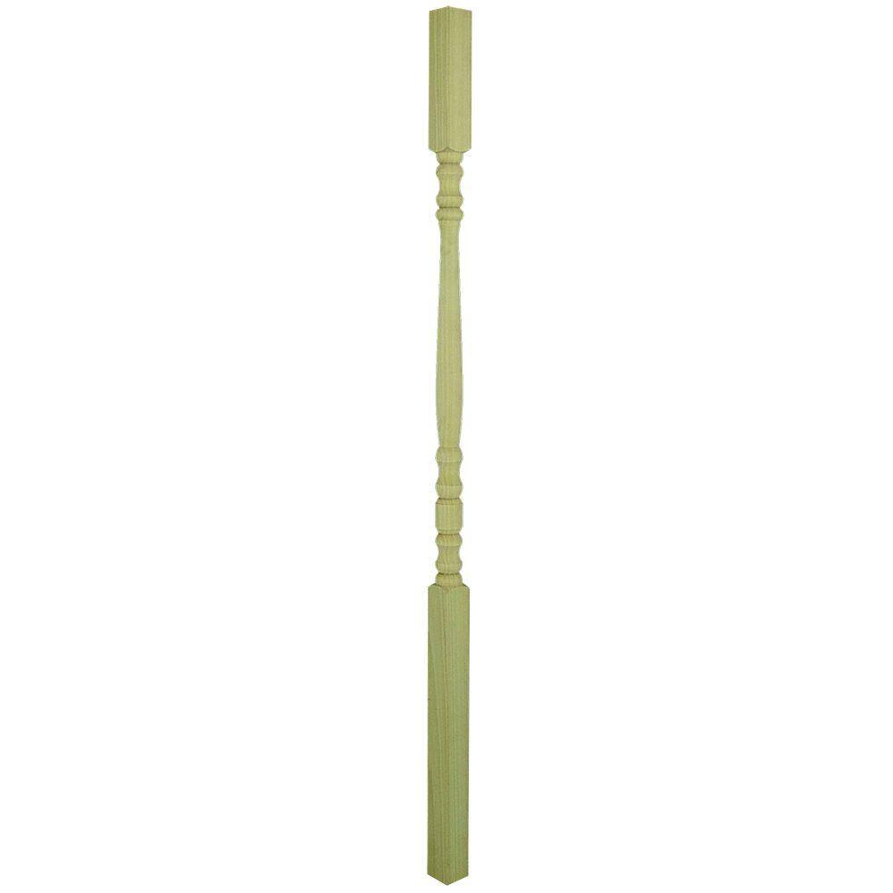 EVERMARK Stair Parts 36 in. x 1-1/4 in. 5205 Unfinished Poplar Square ...