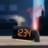 La Crosse Technology Black Curved LED Projection Alarm Clock with Radio ...