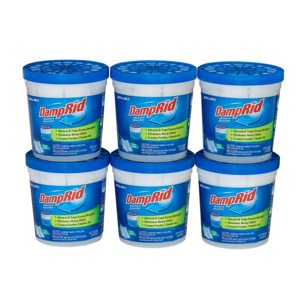DampRid 10.5 oz. Pure Linen Scent Refillable Moisture Absorber (6-Pack ...