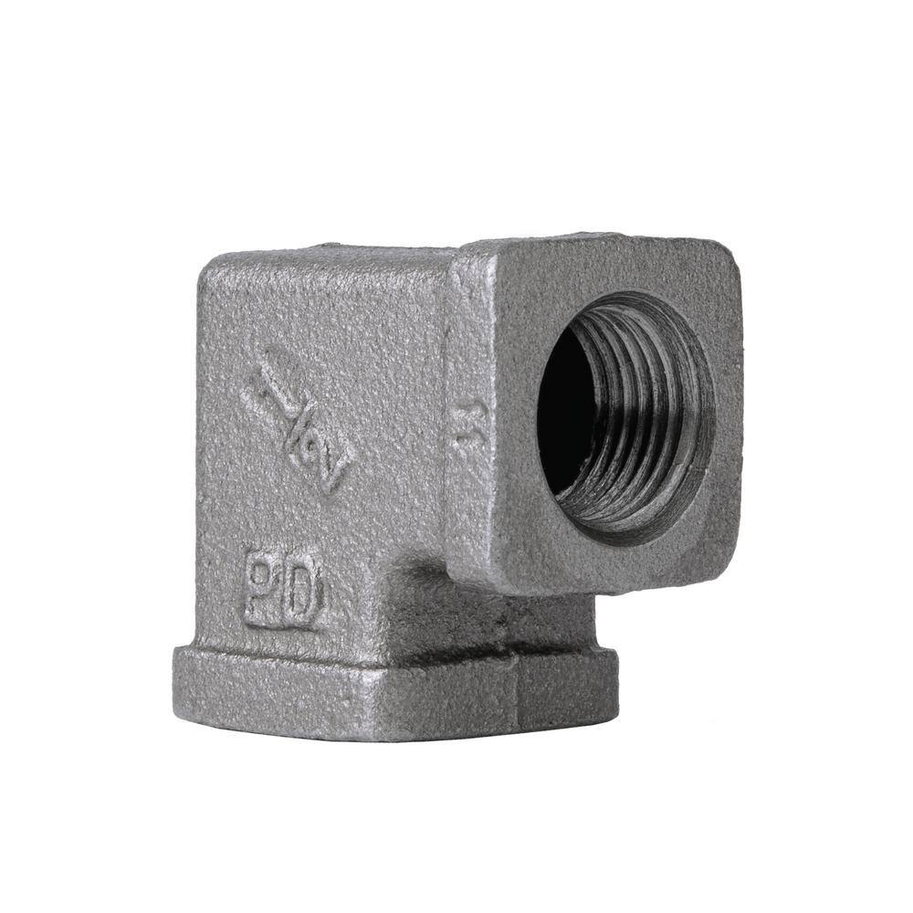 STZ 1/2 in. Black Iron 90-Degree FPT x FPT Square Elbow Fitting PDB ...