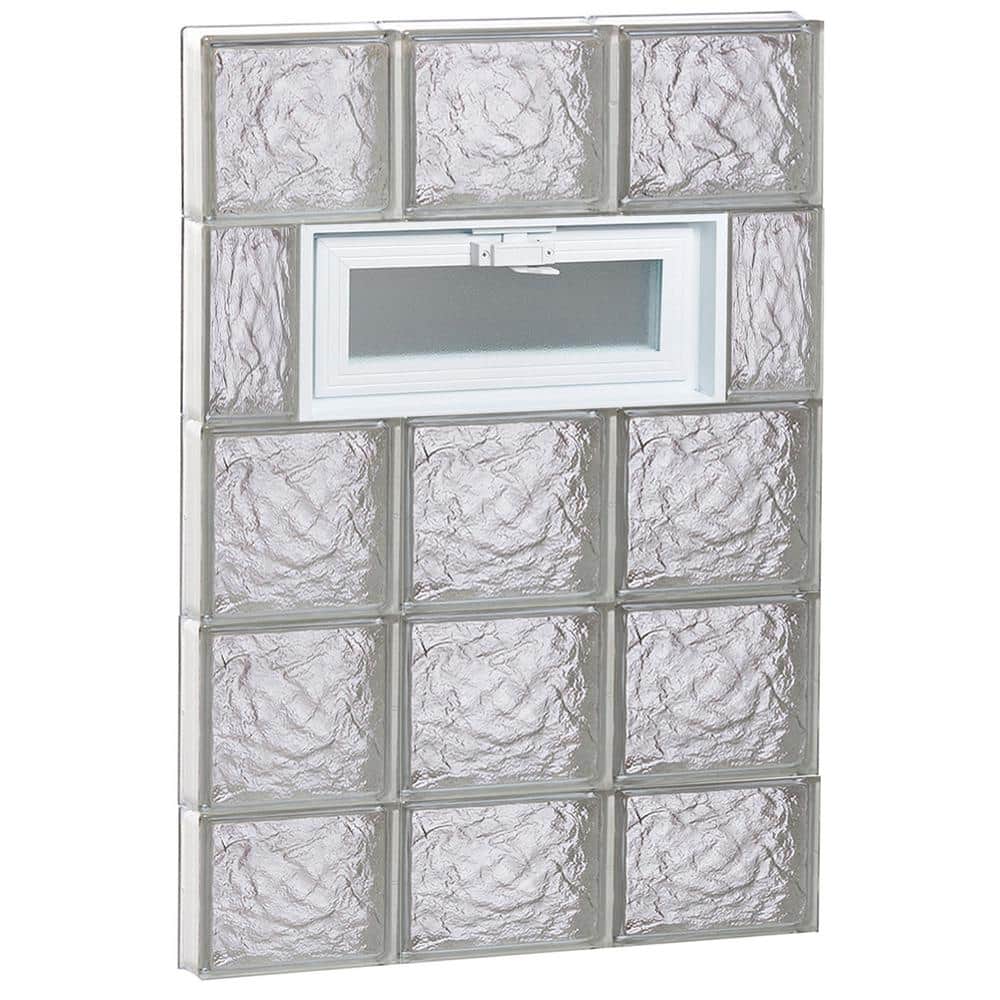 Clearly Secure 23.25 in. x 36.75 in. x 3.125 in. Frameless Ice Pattern ...