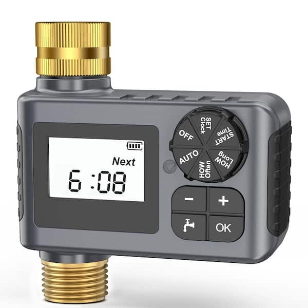 MOEPISY Water Timer with Brass Inlet and Outlet for Outdoor Garden Hose ...