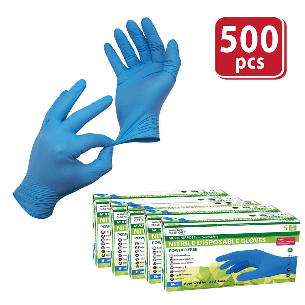 BISON LIFE Small, Nitrile Gloves Disposable Food Preparation Multi-Purpose 9.5 in., Blue, (500 ...