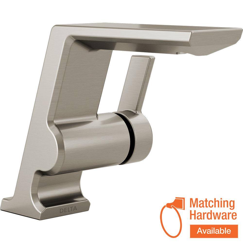Delta Pivotal Single Handle Single Hole Bathroom Faucet in Lumicoat ...