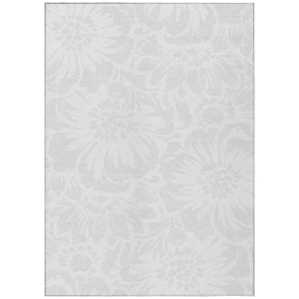 HomeRoots Ivory 10 ft. x 14 ft. Woven Floral Rectangle Indoor/Outdoor ...