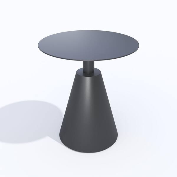 TWT Gray Round Metal Outdoor Bistro Side Table XLYZCJQ2 - The Home Depot