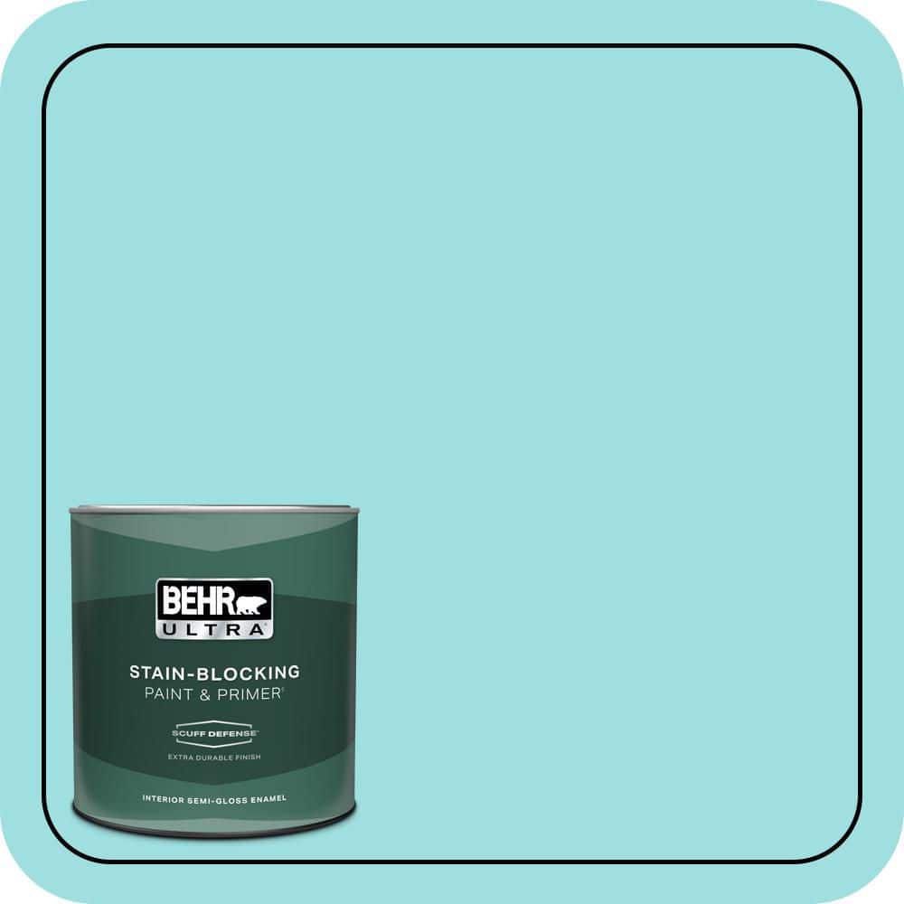 BEHR ULTRA 1 qt. #P460-2 Tropical Waterfall Extra Durable Semi-Gloss ...