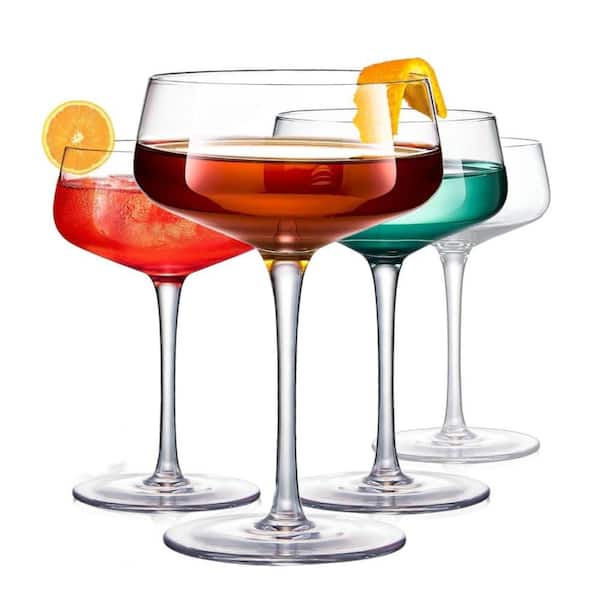 Wudkey 10 oz. Clear Crystal Martini Glasses, Large Fancy Cocktail ...