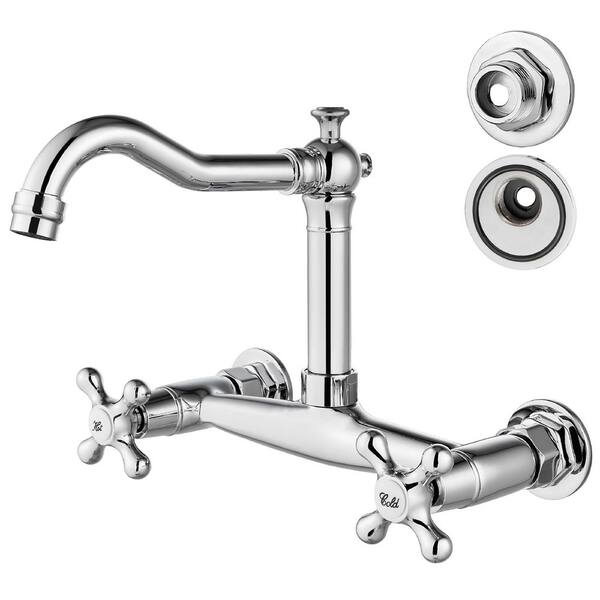 PICTURESQUE CENDU LLC Double Handle Wall Mount Standard Kitchen Faucet ...