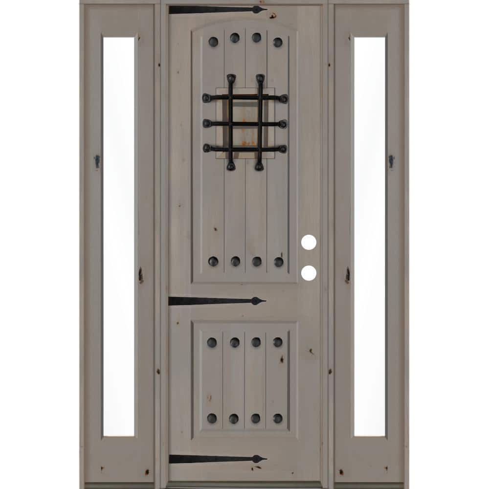 Krosswood Doors 58 in. x 96 in. Mediterranean Knotty Alder Left-Hand ...