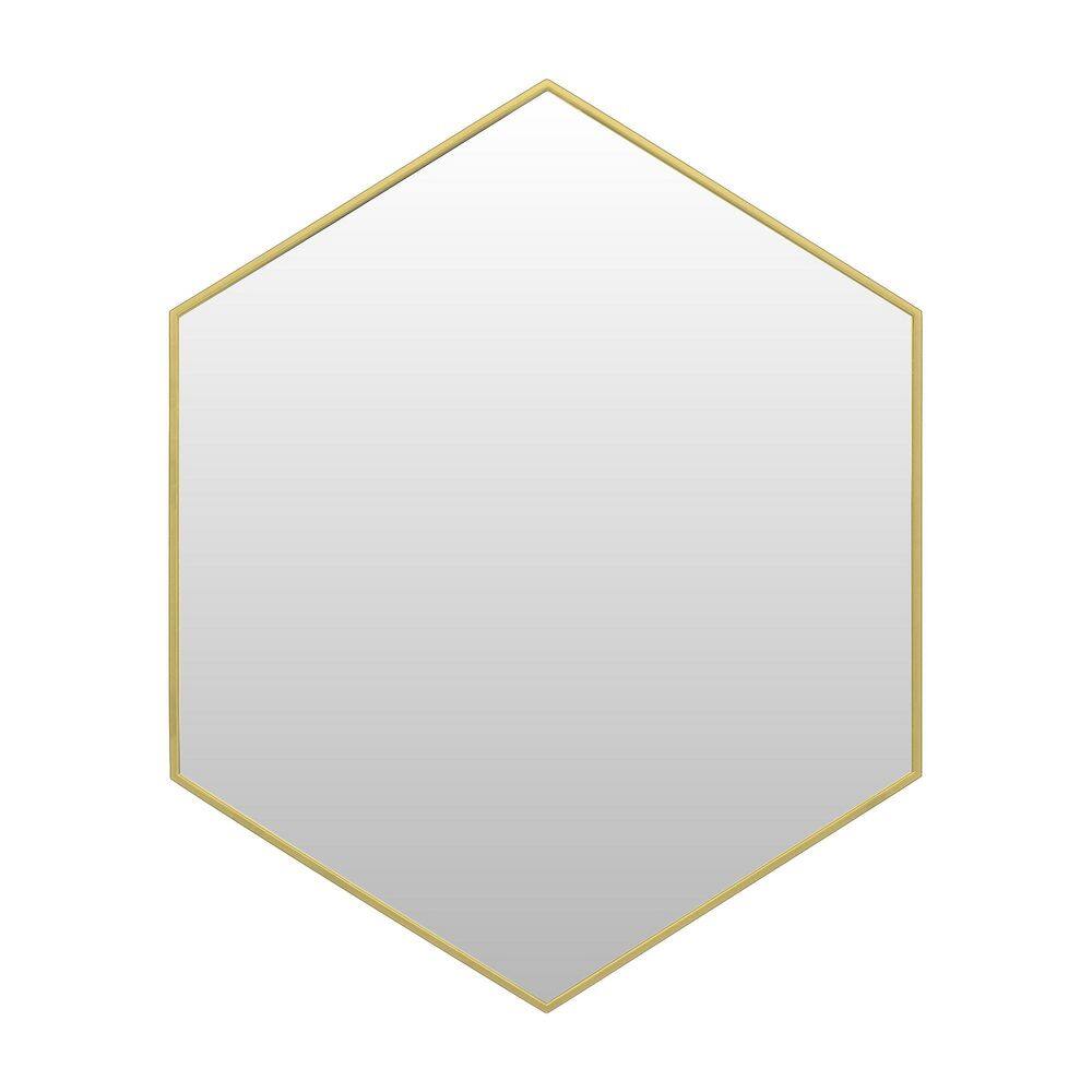 GETLEDEL 24 in. W x 30 in. H Modern Hexagon Metal Framed Wall Mounted ...