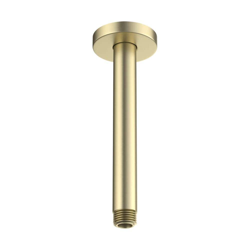 KIBI 8 in. Ceiling Mounted Stainless Steel Shower Arm in Brushed Gold ...