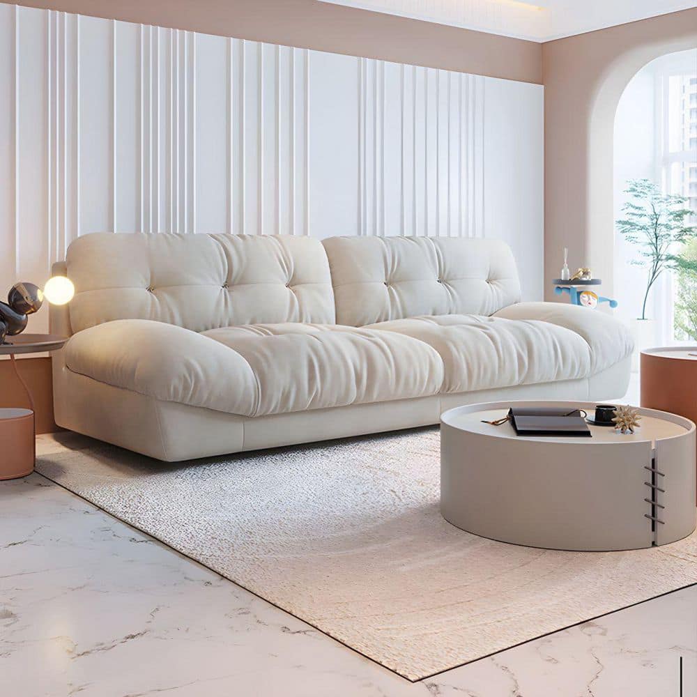 Magic Home 105in. Armless Modular 2-Piece Microfiber Upholstered Fluffy ...