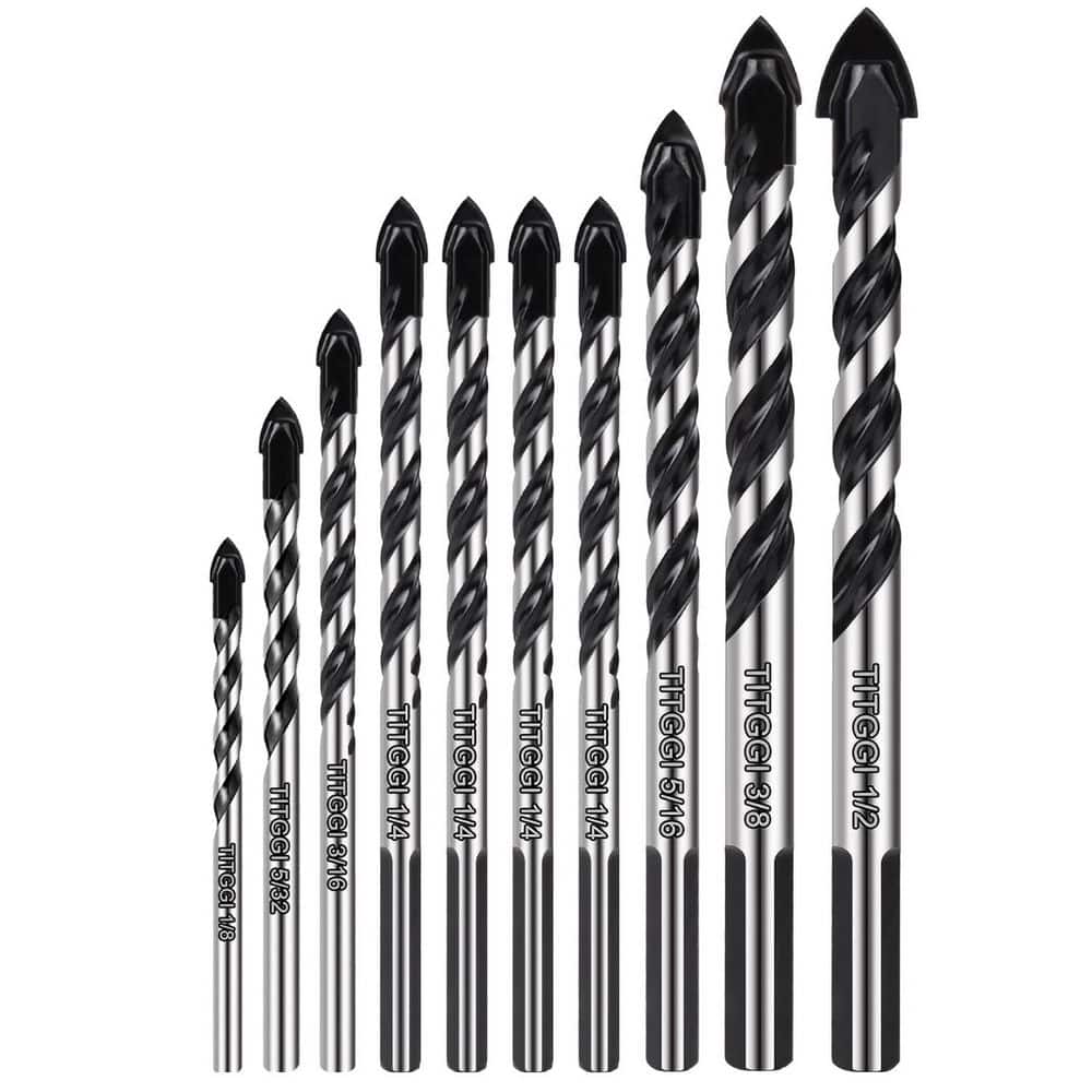 10PCS Industrial Carbide Masonry Drill Bit Set with High Durability for ...