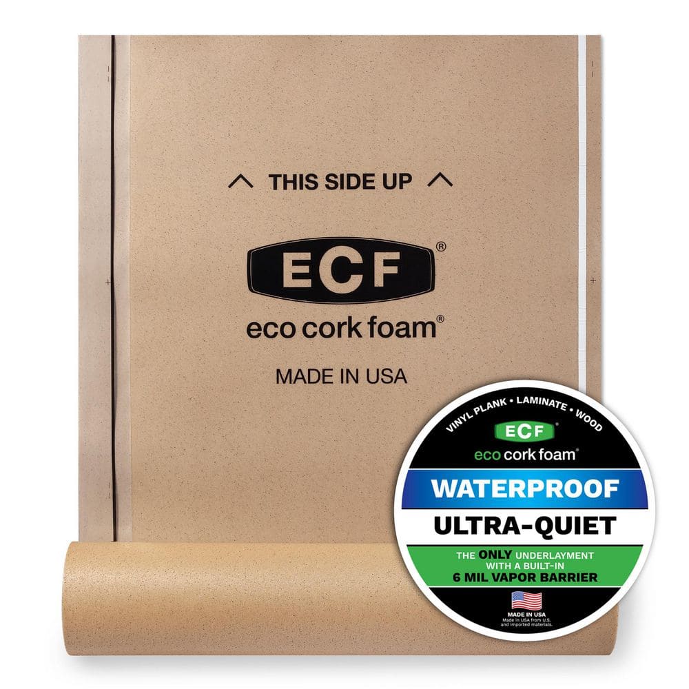 Eco Cork Foam 75 sq. ft. 3 ft. x 25 ft. x 3.2 mm Waterproof Premium ...