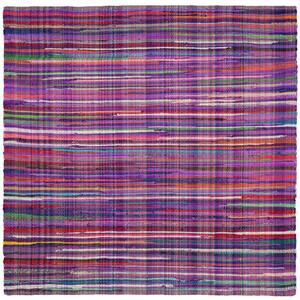 SAFAVIEH Rag Rug Purple/Multi 8 ft. x 10 ft. Striped Area Rug RAR121D-8