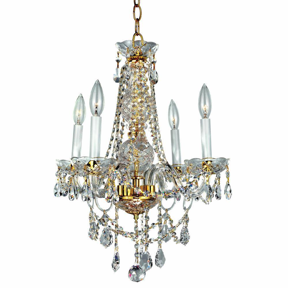Glow Lighting Veranda 4-Light Gold Chandelier 550AD4LGF-7C - The Home Depot