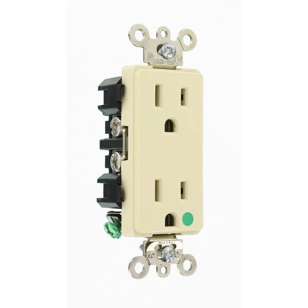 Leviton Decora Plus 15 Amp 125 V Hospital Grade Duplex Outlet ...