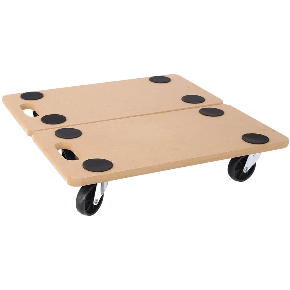 Miscool Ami 500 lbs. Rectangular Heavy-Duty Wood Dolly, Furniture ...