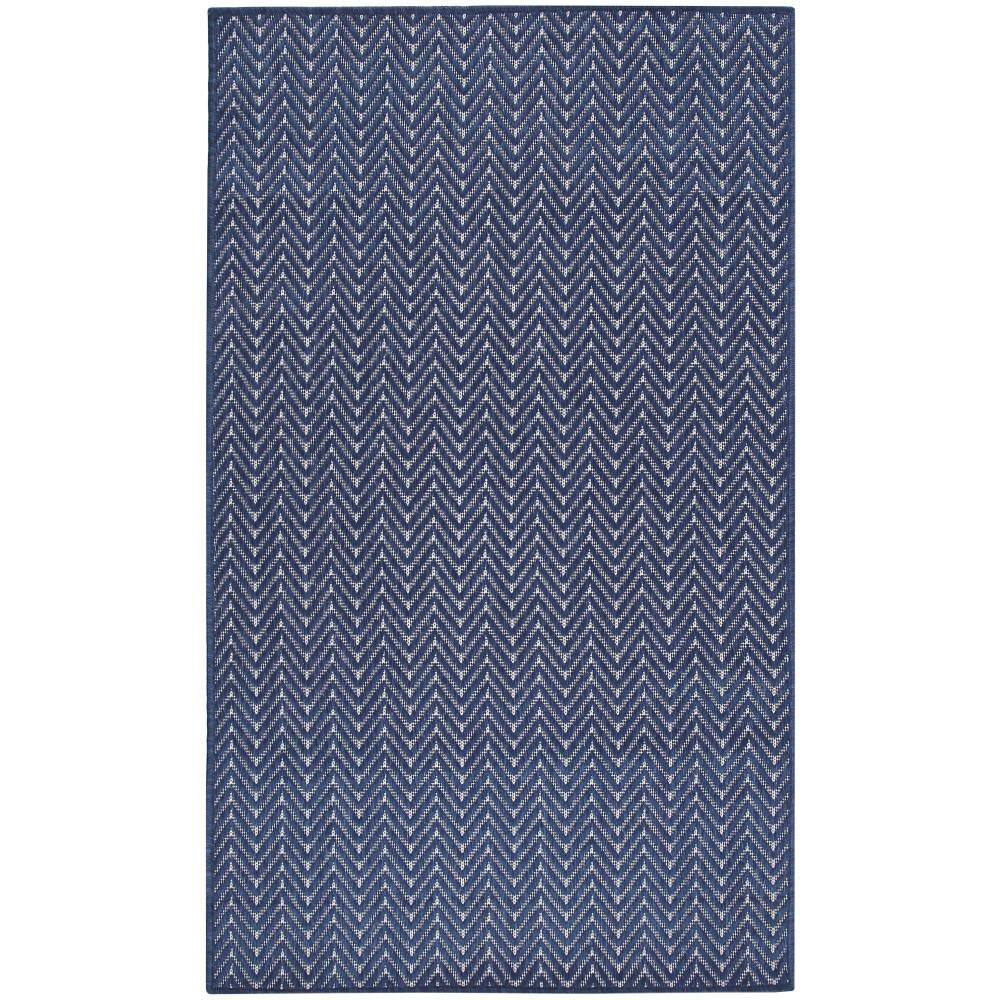Nourison Horizon Indoor/Outdoor Navy 3 ft. x 5 ft. Geometric ...