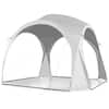 ANGELES HOME 11 ft. x 11 ft. White Sun Shade Shelter Canopy Tent ...