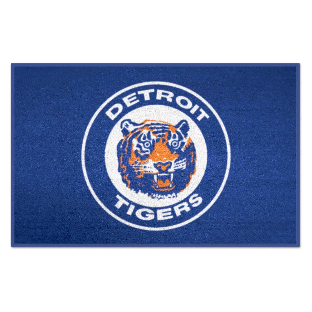 FANMATS Detroit Tigers Blue 1 ft. 7 in. x 2 ft. 6 in. Starter Area Rug ...