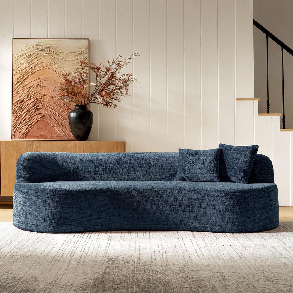 JAYDEN CREATION Leonardo Modern Polyester Curved 94.5 in. Wide Armless ...